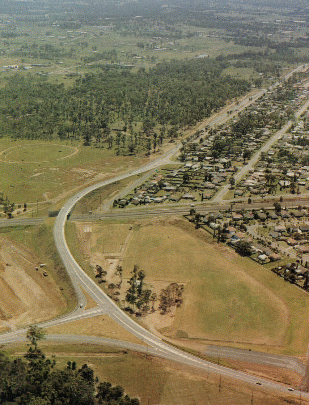 Aerial view of Knox Road bridge, Doonside | Blacktown Memories