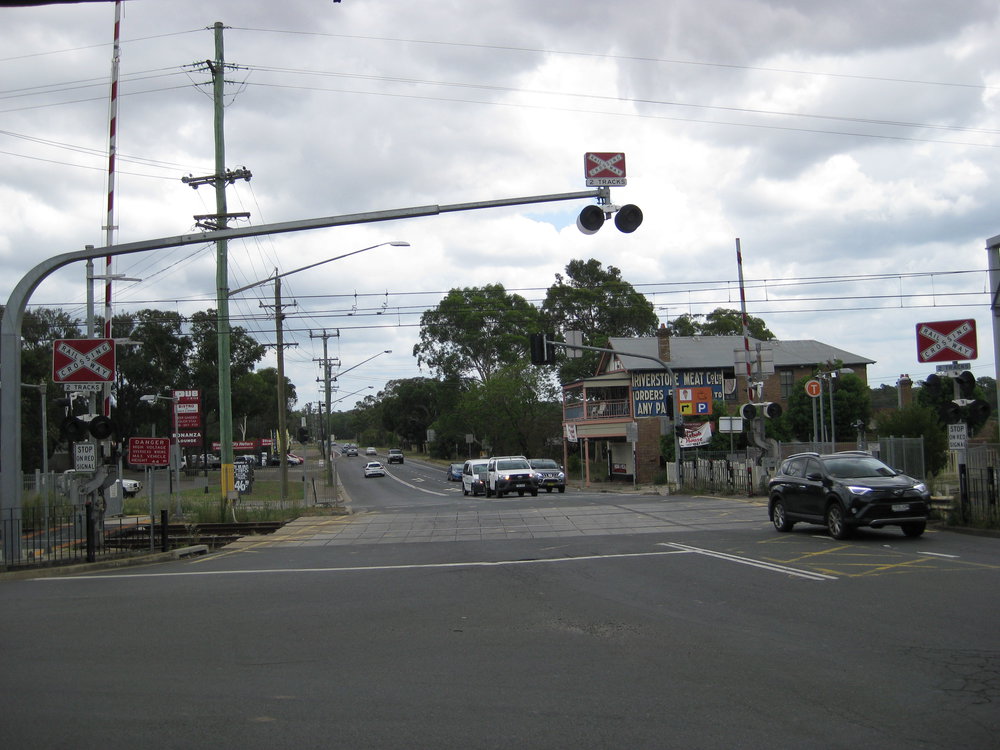 Riverstone railway crossing looking towards Garfield Road West ...