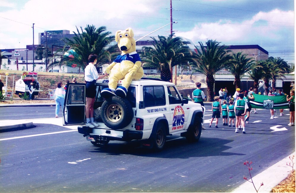 2WS car and characters at opening parade of Blacktown CBD ring road ...